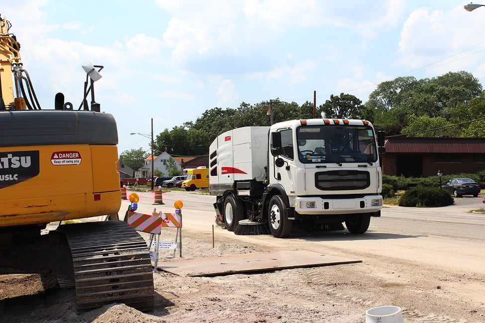 Construction Applications of Street Sweepers | Elgin Sweeper